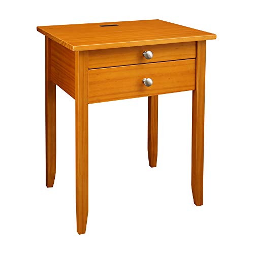 Casual Home Lucia USB Port-Honey Oak Nightstand