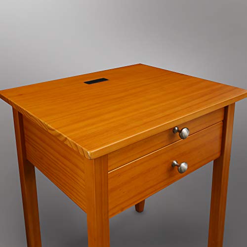 Casual Home Lucia USB Port-Honey Oak Nightstand