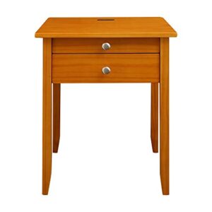 Casual Home Lucia USB Port-Honey Oak Nightstand