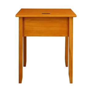 Casual Home Lucia USB Port-Honey Oak Nightstand