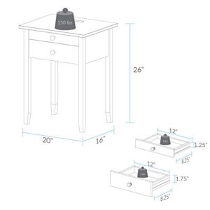 Casual Home Lucia USB Port-Honey Oak Nightstand