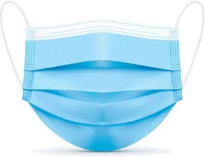 3ply [choose] 50pcs | 500pcs | 3000pcs disposable face masks 3 ply protective safety mask for dust, air pollution with elastic earloop (blue) (50)