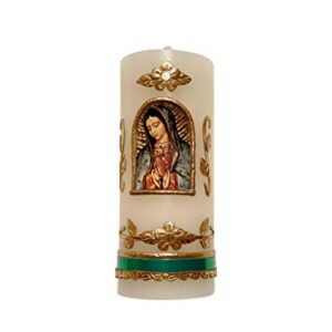 Small Our Lady of Guadalupe Made in Mexico Candle Cirio de la Virgen de Guadalupe Rezo Oración