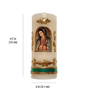 Small Our Lady of Guadalupe Made in Mexico Candle Cirio de la Virgen de Guadalupe Rezo Oración