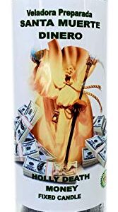 Indio Products Holy Death Money Drawing Candle (Santa Muerte Dinero)-Spiritual Magick Spell Esoteric Palm Wax Candle