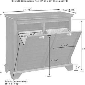 Crosley Furniture CF7003-GY Lydia Two-Compartment Tilt-Out Linen Hamper, Gray