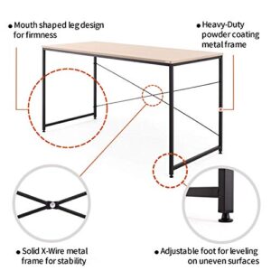 Alpha Series Multipurpose Desk 1460, Oak/Black 55.1 Inch