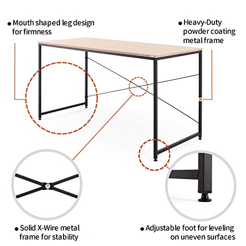 Alpha Series Multipurpose Desk 1460, Oak/Black 55.1 Inch