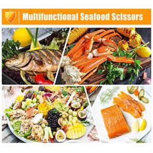 Kitchen Seafood Scissors for Crab Legs, 4 Pack Crab Leg Scissors Lobster Shell Cracker, Lobster Shrimp Crayfish Crawfish Scissors Fish Scissors, Seafood Crab Legs Crackers and Tools