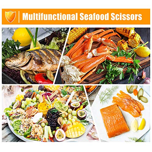 Kitchen Seafood Scissors for Crab Legs, 4 Pack Crab Leg Scissors Lobster Shell Cracker, Lobster Shrimp Crayfish Crawfish Scissors Fish Scissors, Seafood Crab Legs Crackers and Tools