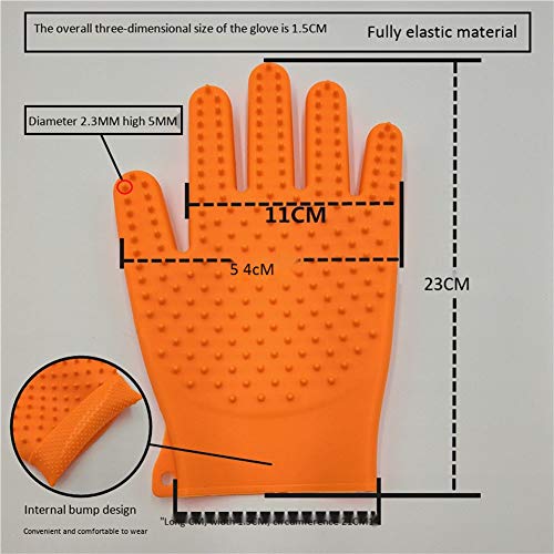 ZJ Double Sided Pet Grooming Glove - Gentle Deshedding Brush Glove - Efficient Pet Hair Remover Mitt,Perfect for Dog & Cat with Long & Short Fur