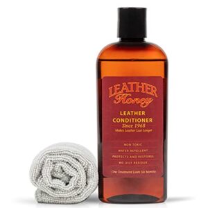 Leather Honey Complete Leather Care Kit Including 8 oz Conditioner and Applicator Cloth for use on Leather Apparel, Furniture, Auto Interiors, Shoes, Bags and Accessories