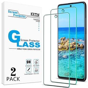 katin [2-pack] designed for samsung galaxy a51/ a51 5g/ 5g uw tempered glass screen protector, fingerprint unlock, anti scratch, bubble free, 9h hardness, case friendly