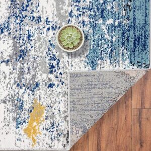 LUXE WEAVERS Victoria Multi 2x7 Abstract Area Rug, Modern Watercolor, Stain Resistant Indoor Rugs