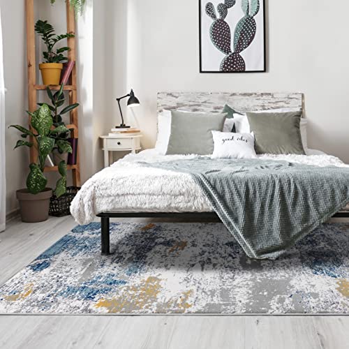 LUXE WEAVERS Victoria Multi 2x7 Abstract Area Rug, Modern Watercolor, Stain Resistant Indoor Rugs