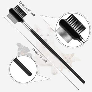 Mudder 6 Pieces Tear Stain Remover Comb Double-sided Dog Eye Comb Brush Double Head Grooming Comb Multipurpose Tool for Small Pet Cat Dogs Removing Crust and Mucus