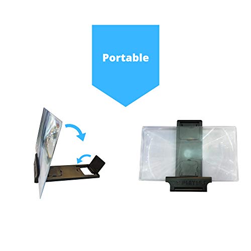 3D | HD | Screen Amplifier Enlarger | Phone Magnifier | Universal Mobile Projector for Movies Videos and Gaming | Magnifying Cell | Foldable Stand | Supports iPhone / Android