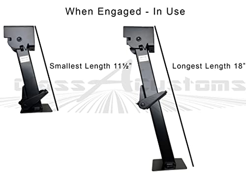 Class A Customs | Pair of Telescoping Trailer Swing Down Stabilizer Jacks (1000lb Capacity Each) 11.5"-18" | Includes 9" Long Bar/Crank