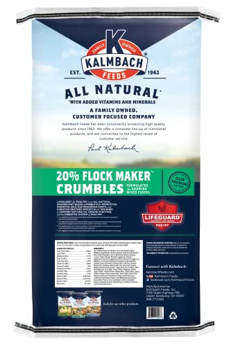 Kalmbach Feeds 20% Flock Maker Crumbles for Mixed Flocks of Poultry, 50 lb