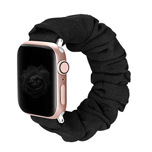 BMBMPT Scrunchie Elastic Watch Band Compatible with Apple Watch Band 38mm 40mm 41mm 42mm 44mm 45mm Cloth Soft Pattern Printed Fabric Wristband for iWatch Series 8 7 6 5 4 3 2 1 SE