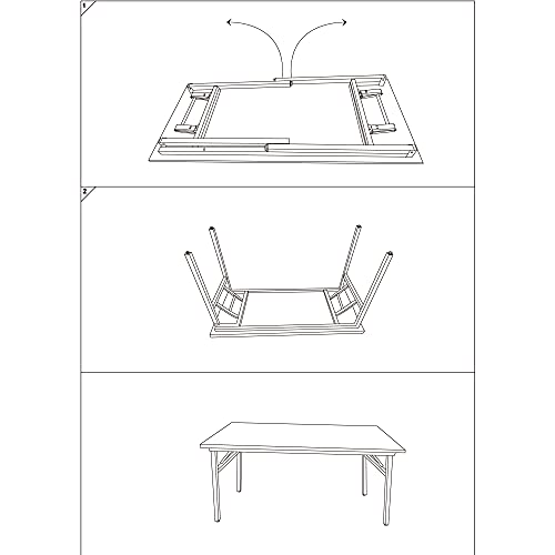 Coral Flower Office Desk 55 inches Folding Table Computer Table Workstation，Rustic Brown