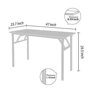 Coral Flower Office Desk 55 inches Folding Table Computer Table Workstation，Rustic Brown