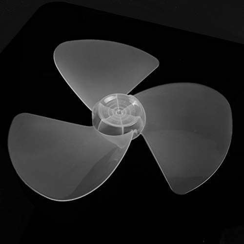 dPois 3 Leaves Plastic Fan Blade Replacement for Standing Pedestal Fan Table Fanner General Accessories White with Fan Nut 16 Inch