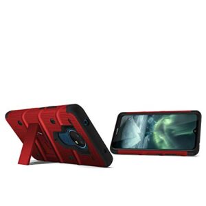 ZIZO Bolt Series for Nokia C5 Endi Case with Screen Protector Kickstand Holster Lanyard - Red & Black