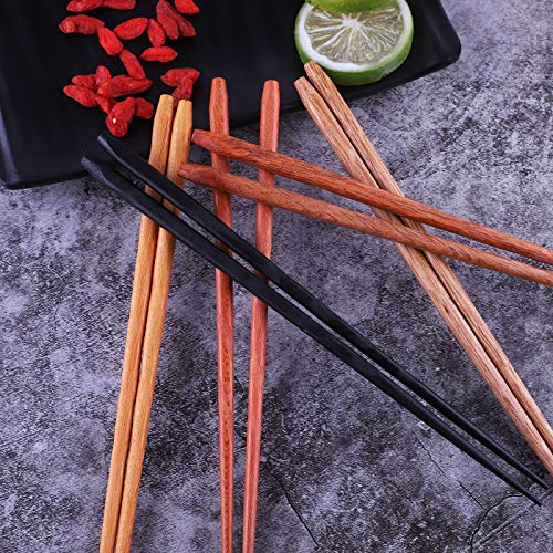 Antner 5 Pairs Natural Wood Chopsticks Reusable Japanese Style Chopstick Gift Sets, Classic Hardwood Chopsticks Dishwasher Safe, 8.8 Inch/22.5cm