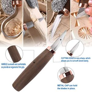 Wood Carving Tools Pack of 11- Includes Black Walnut Handle Wood Carving Knife,Whittling Knife,Hook Knife,Polishing Compound,Sharpening Stone,Cut Resistant Gloves,Wood Carving Kit for Beginners.