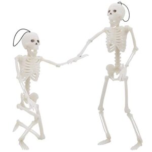 joyin 2 pcs glow in the dark skeleton for halloween decorations, skeleton prop, indoor spooky scene party favors, halloween outdoor yard haunted house prop decoration