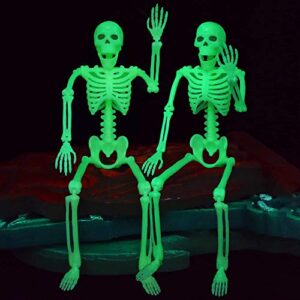 JOYIN 2 Pcs Glow in The Dark Skeleton for Halloween Decorations, Skeleton Prop, Indoor Spooky Scene Party Favors, Halloween Outdoor Yard Haunted House Prop Decoration