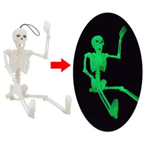 JOYIN 2 Pcs Glow in The Dark Skeleton for Halloween Decorations, Skeleton Prop, Indoor Spooky Scene Party Favors, Halloween Outdoor Yard Haunted House Prop Decoration