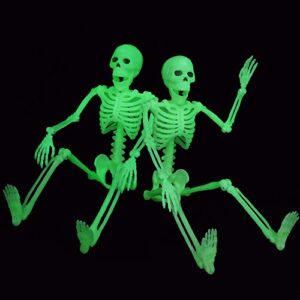 JOYIN 2 Pcs Glow in The Dark Skeleton for Halloween Decorations, Skeleton Prop, Indoor Spooky Scene Party Favors, Halloween Outdoor Yard Haunted House Prop Decoration