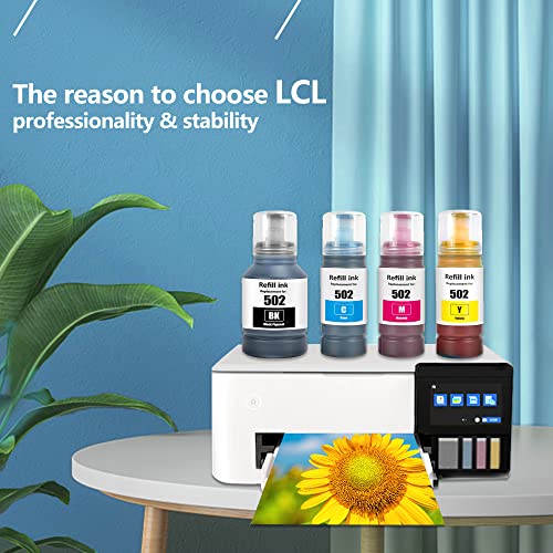 LCL Compatible Refill Ink Bottle Replacement for 502 T502 T502220 T502320 T502420 ET-2700 ET-2750 ET-3700(6-Pack,2C2M2Y)