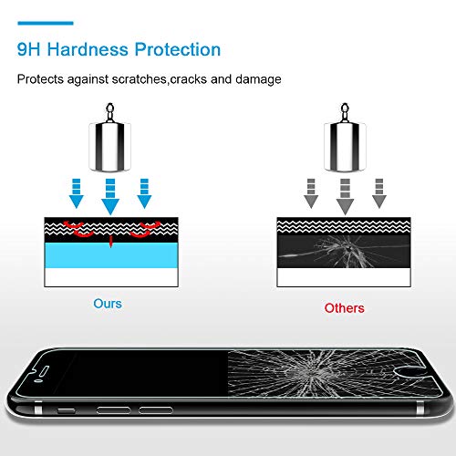 HATOSHI 3 Pack Screen Protector Designed for iPhone SE 2022 (3rd Gen), iPhone SE 2020 (2nd Gen), iPhone 8/7/6, 4.7-inch 9H HD Tempered Glass Film, Easy Installation Alignment Tray Case Friendly