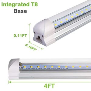 hykolity 4FT LED Shop Light, V Shape Integrated T8 LED Tube Light, 5200LM, 40W, 6500K Super Bright White,high Output Linkable Shop Lights W/Built-in ON/Off Switch for Warehouse, ETL, 10 Pack