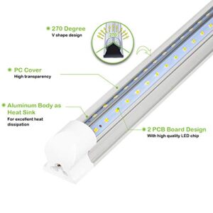 hykolity 4FT LED Shop Light, V Shape Integrated T8 LED Tube Light, 5200LM, 40W, 6500K Super Bright White,high Output Linkable Shop Lights W/Built-in ON/Off Switch for Warehouse, ETL, 10 Pack