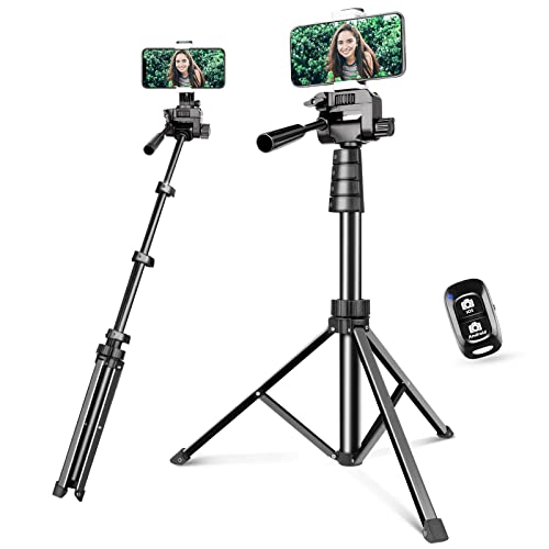 Torjim 62" Phone Tripod, 𝗦𝘁𝘂𝗿𝗱𝘆 & 𝗣𝗼𝗿𝘁𝗮𝗯𝗹𝗲 iPhone Tripod Stand with Remote, Compatible with iPhone/Android/Sport Camera Perfect for Video Recording/Live Stream/Vlogging/Selfies