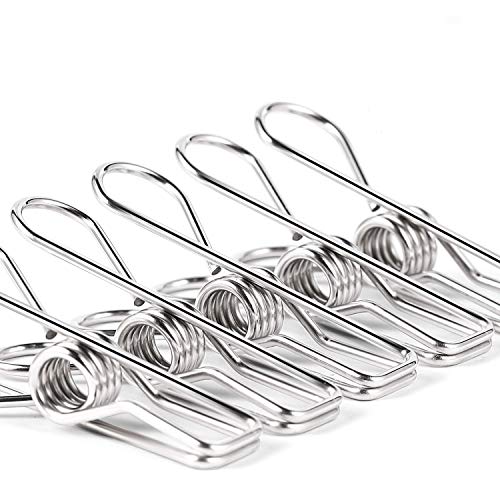 Heavy Duty Clothes Pins for Hanging Clothes, Stainless Steel Clothespins for Landry, Metal Clothes Clips, Clothes Pegs