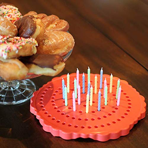 Birthday Candle Board, Birthday Candle Holder, Celebration Board - A Clean and Germ-Free Way to Celebrate with Birthday Candles, Red Orange