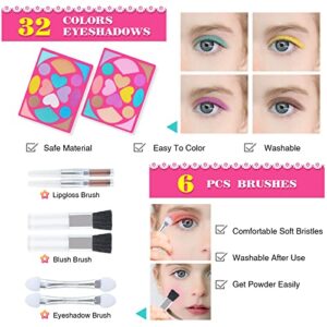 Tomons Kids Makeup Kit for Girls Princess Real Washable Cosmetic Pretend Play Toys with Mirror - Safety Tested- Non Toxic