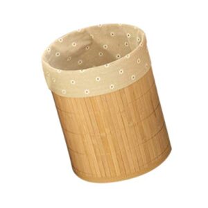 homozy Foldable Bamboo Dustbin Rubbish Waste Bin - Flower