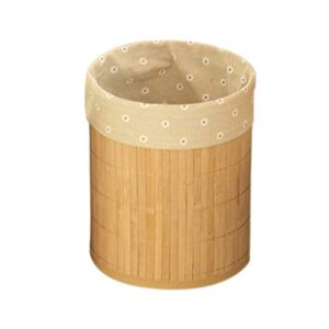 homozy Foldable Bamboo Dustbin Rubbish Waste Bin - Flower