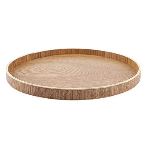 Serving Tray, Dinner plate Wooden Round Serving Basket for Tea Set Fruits Candies Food Home Decoration (30 cm)