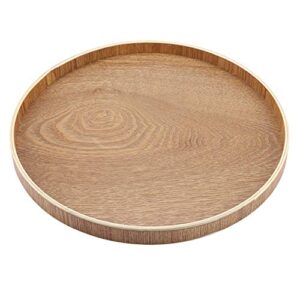 serving tray, dinner plate wooden round serving basket for tea set fruits candies food home decoration (30 cm)