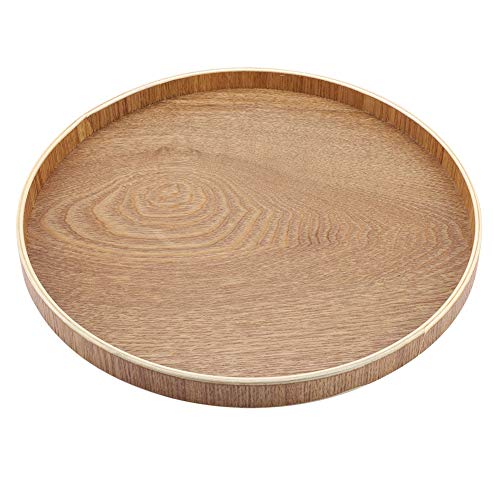 Serving Tray, Dinner plate Wooden Round Serving Basket for Tea Set Fruits Candies Food Home Decoration (30 cm)