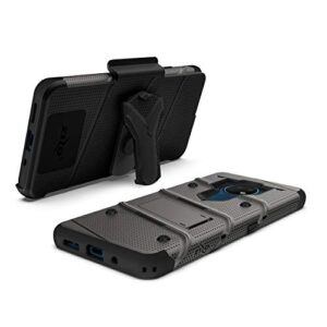 ZIZO Bolt Series for Nokia C5 Endi Case with Screen Protector Kickstand Holster Lanyard - Gun Metal Gray & Black