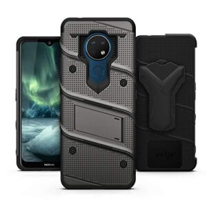 ZIZO Bolt Series for Nokia C5 Endi Case with Screen Protector Kickstand Holster Lanyard - Gun Metal Gray & Black