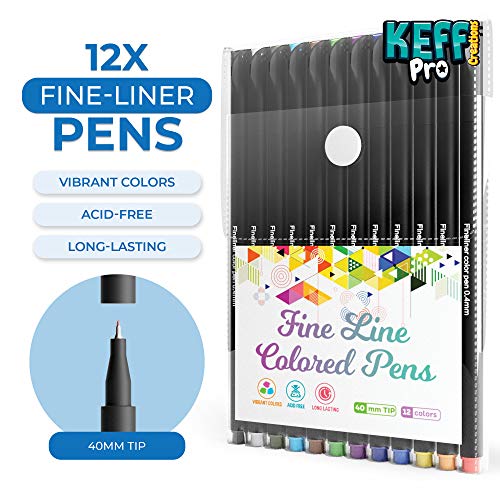 KEFF Bullet Dotted Journal Kit - Dot Journaling Set Supplies with 237 Pages Hardcover Grid Notebook Planner, Pens, Stencils and Stickers for Teenage Girls & Adults - Black